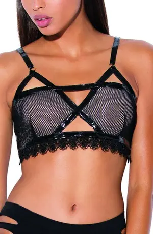 HAUTY Nude Lace Bralette - Black