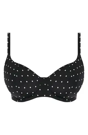 Freya Jewel Cove Underwire Sweetheart Padded Bikini Top - Black