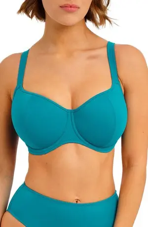 Freya Jewel Cove Underwire Sweetheart Padded Bikini Top - Plain Moonstone