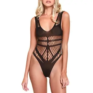 HAUTY Fishnet Teddy - Black