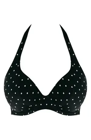 Freya Jewel Cove Underwire Halter Bikini Top - Black