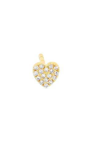 Ef Collection Baby Diamond Heart Stud Earring - Yellow Gold/diamond