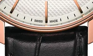 RADO Coupole Classic Automatic Embossed Leather Strap Watch - Brown/white/rose Gold
