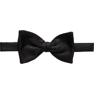 Eton Solid Silk-blend Bow Tie - Black