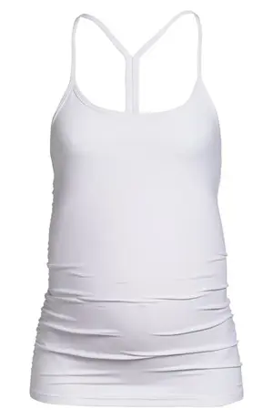 Beyond Yoga Maternity Racerback Tank - Cloud White