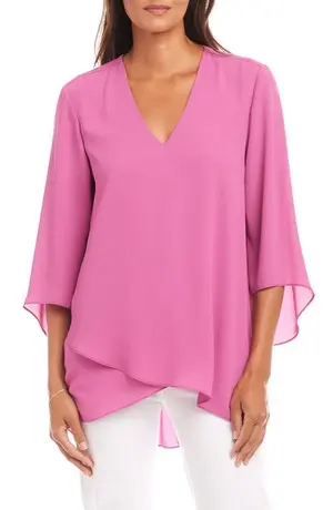 Karen Kane Asymmetrical Crepe Top - Tulip