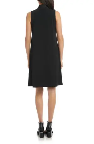 Karen Kane Travel Jersey Half Zip Shift Dress - Black