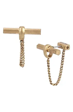 ALLSAINTS AllSaints Toggle & Chain Earrings Warm Brass