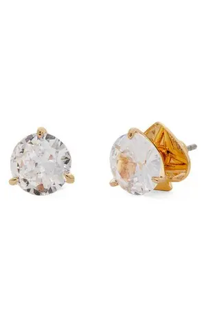 Kate Spade New York Trio Prong Stud Earrings - Clear/gold