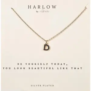 NASHELLE Initial Charm Pendant Necklace - Gold D