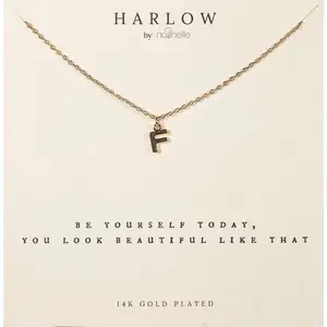NASHELLE Initial Charm Pendant Necklace - Gold F