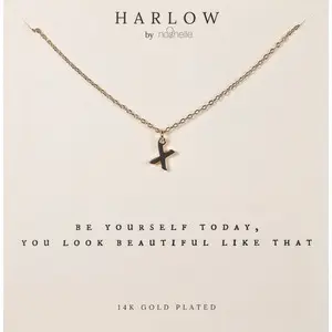 NASHELLE Initial Charm Pendant Necklace - Gold X