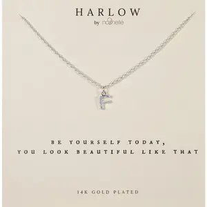 NASHELLE Nashelle Initial Charm Pendant Necklace Silver F