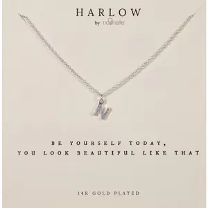 NASHELLE Nashelle Initial Charm Pendant Necklace Silver N