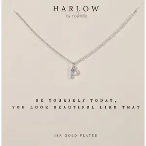 NASHELLE Initial Charm Pendant Necklace - Silver P