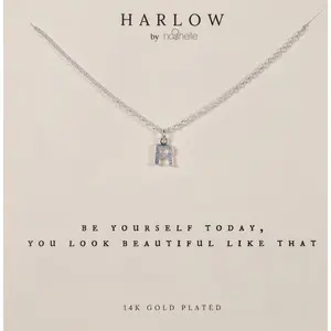 NASHELLE Initial Charm Pendant Necklace - Silver R