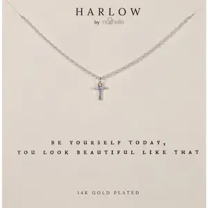 NASHELLE Initial Charm Pendant Necklace - Silver T