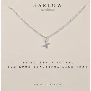 NASHELLE Initial Charm Pendant Necklace - Silver X