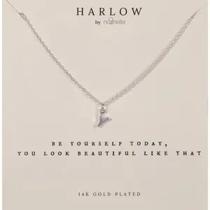 NASHELLE Initial Charm Pendant Necklace - Silver Y