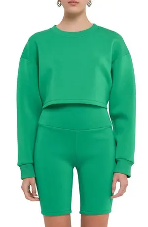 GREY LAB Lounge Wear Cropped Crewneck Sweatshirt