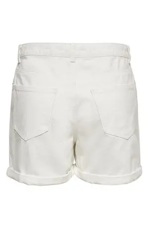 Only High-waisted Cuffed Denim Shorts