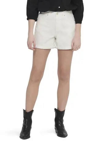 Only High-waisted Cuffed Denim Shorts