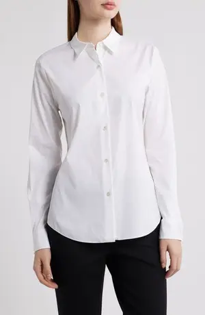 Theory Tenia Cotton-blend Blouse