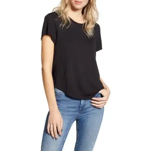 Splendid Abbie Crewneck Cotton Blend Tee - Black