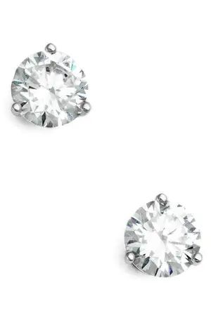 Nordstrom Nordstrom Cubic Zirconia Stud Earrings Clear- Silver Round