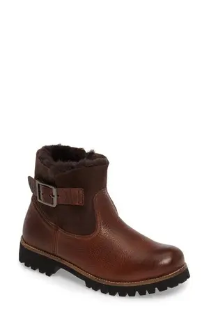 Blackstone Shearling Lined Leather Bootie - Brown Leather