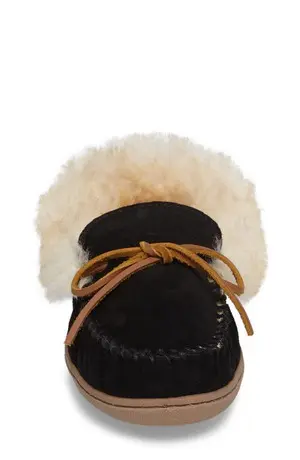 Minnetonka Alpine Genuine Shearling Slipper - Black