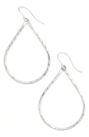 NASHELLE Pure Small Hammered Teardrop Earrings - Silver