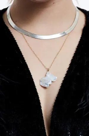 LOREN STEWART Sterling Herringbone Necklace
