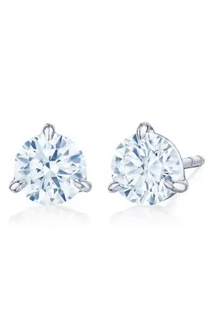 Kwiat Round Brilliant Cut Diamond Stud Earrings, 1.40ct - Platinum