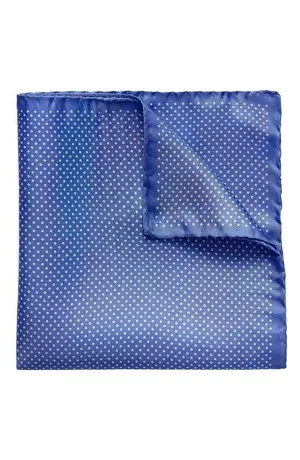 Eton Dot Silk Pocket Square - Medium Blue