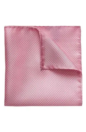 Eton Dot Silk Pocket Square Pink/red