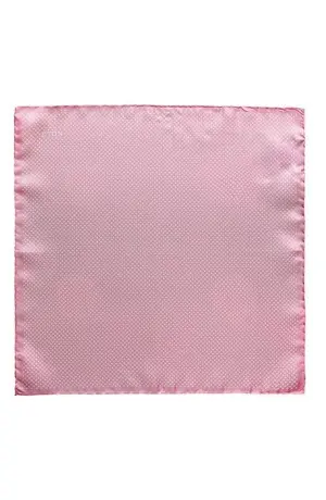 Eton Dot Silk Pocket Square - Pink/red