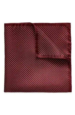 Eton Dot Silk Pocket Square - Red