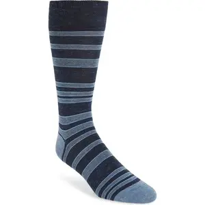 Cole Haan Striped Dress Socks - Blue Rain Heather