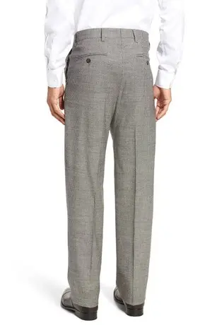 Berle Touch Finish Plaid Houndstooth Classic Fit Trousers - Black/white