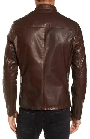 SCHOTT Café Racer Leather Jacket - Brown