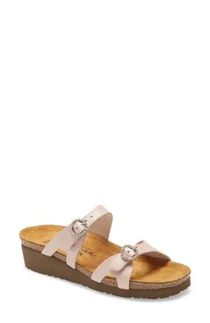Naot Kate Rhinestone Buckle Sandal - Pear Rose Leather