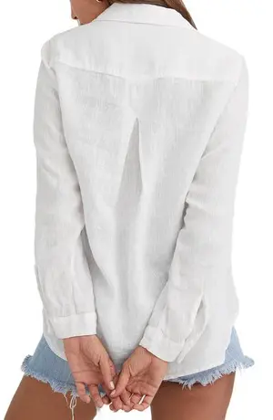 Bella Dahl Garment Dyed Linen Button-up Shirt