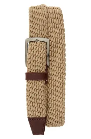 Johnston & Murphy JOHNSTON & MURPHY Stretch Knit Belt Tan