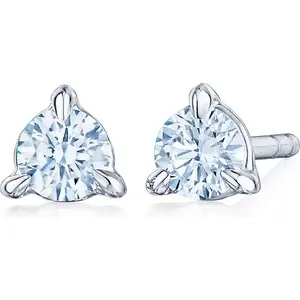 Kwiat Round Brilliant Cut Diamond Stud Earrings - Platinum