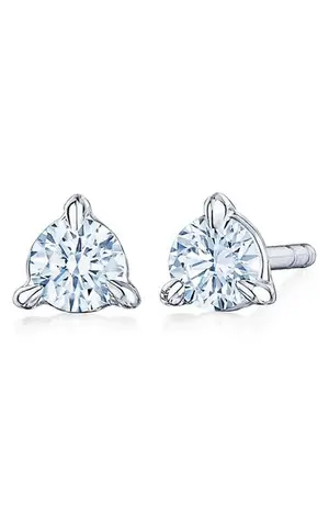 Kwiat Kwiat Round Brilliant Cut Diamond Stud Earrings Silver