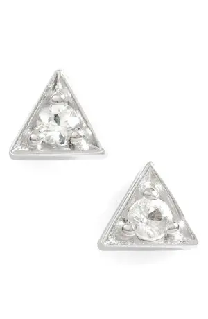 Anzie Cleo Diamond Stud Earrings - Silver