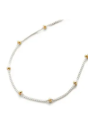 Monica Vinader Mixed Metal Beaded Chain Bracelet - Silver