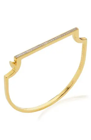 Monica Vinader Signature Skinny Diamond Bangle - Yellow Gold