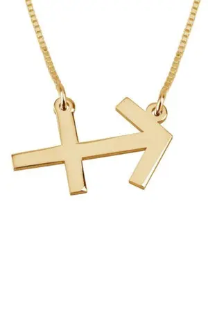 MELANIE MARIE Zodiac Pendant Necklace - Gold Plated - Sagittarius